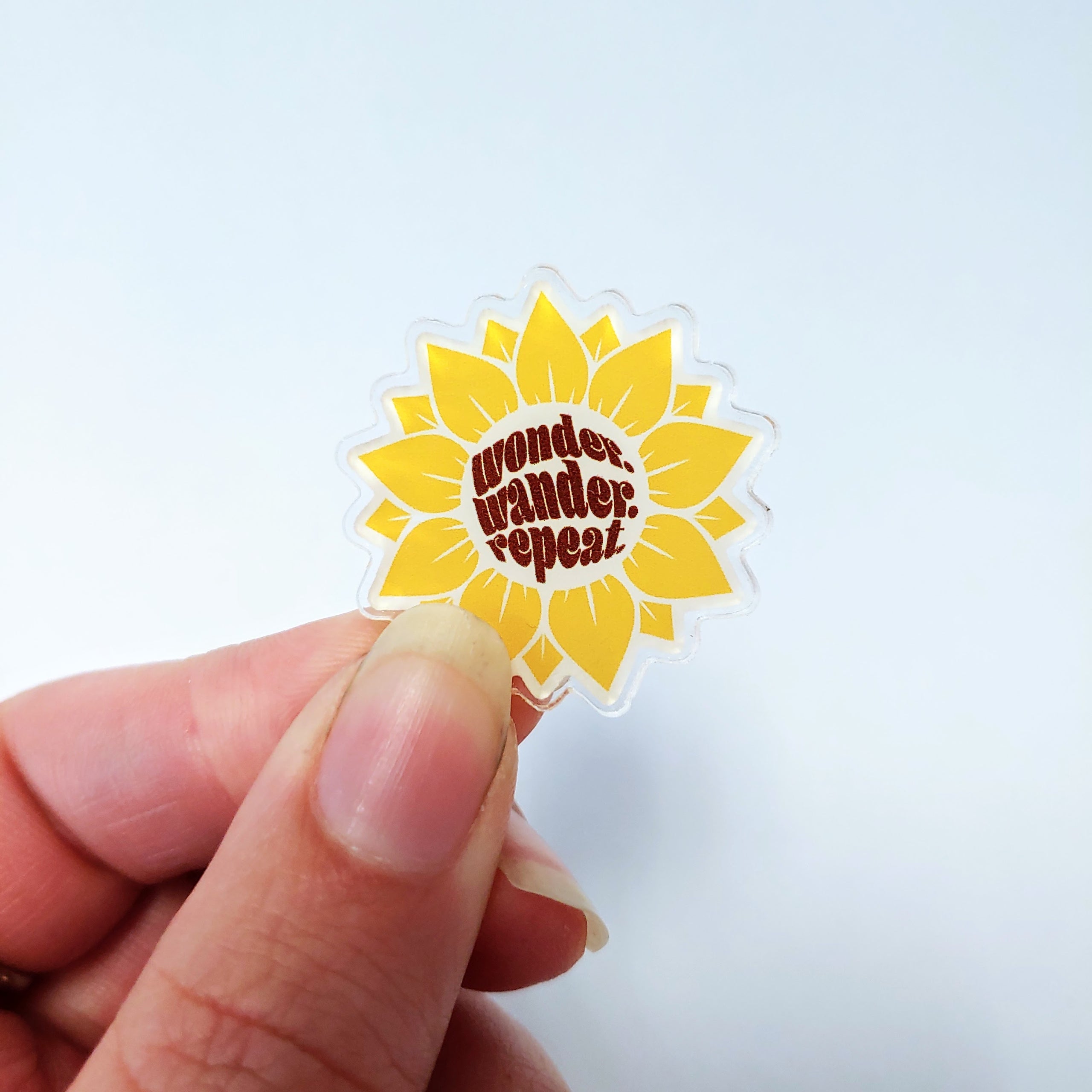 Sunflower, Wonder, Wander, Repeat Pin | PA Made Arts & Clothing Co